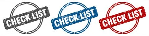 Check list stamp. check list sign. check list label set Illustration ...