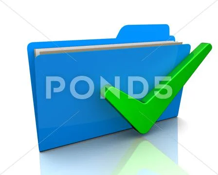 Check mark and folder concept 3d illustration: Graphic #67384377