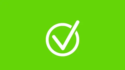 Check mark animated on green screen back... | Stock Video | Pond5