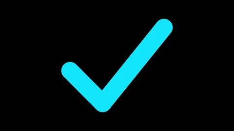 Check Mark Animation on Black Background... | Stock Video | Pond5