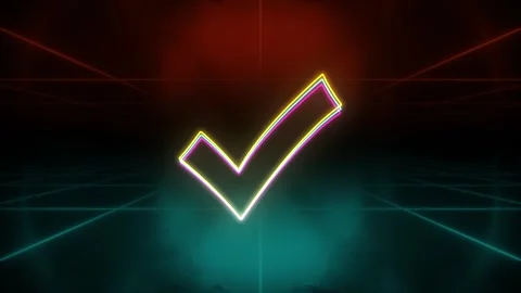 Check Mark animation retro background | Stock Video | Pond5