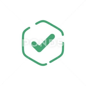 Check Mark Checklist Badge Sticker Vector Template: Royalty Free #282357794