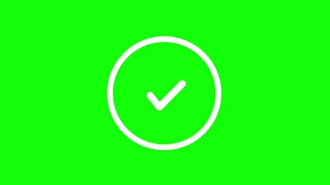 Check mark icon animation (Chroma key) | Stock Video | Pond5