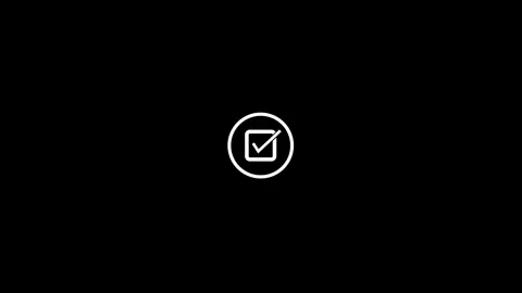 Check mark icon with circle animation ba... | Stock Video | Pond5