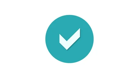 Check mark icon cyan color simple shape ... | Stock Video | Pond5