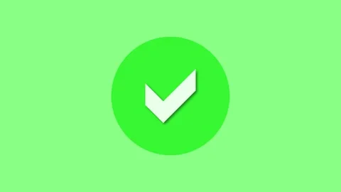 Check mark icon green color simple shape... | Stock Video | Pond5