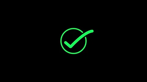 Check mark icon, positive symbol, tick m... | Stock Video | Pond5