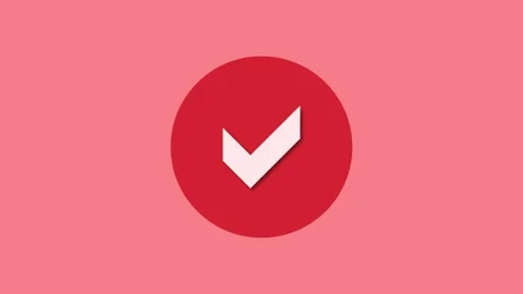 Check mark icon red color simple shape c... | Stock Video | Pond5