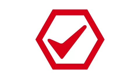 Check mark inside a hexagon animation, S... | Stock Video | Pond5