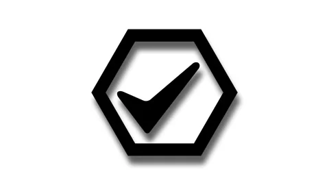 Check mark inside a hexagon animation, S... | Stock Video | Pond5