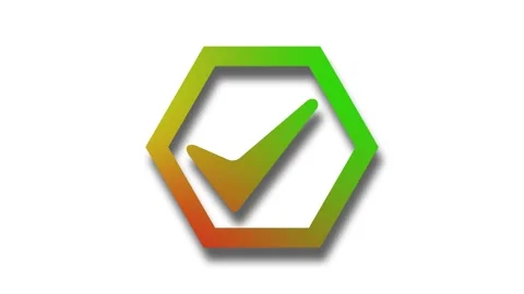 Check mark inside a hexagon animation, S... | Stock Video | Pond5