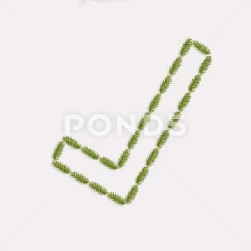 A Check mark symbol made of branches isolated on a white background ...