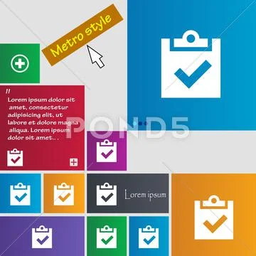 Check mark, tik icon sign. Metro style buttons. Modern interface website butt: Graphic #49916133
