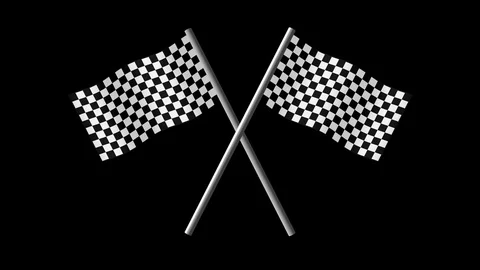 Checkered Flags Waving Crossed on Transp... | Stock Video | Pond5