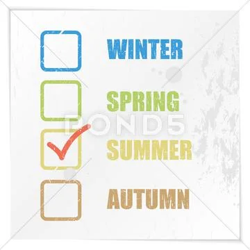 Checklist and mark the seasons ~ Clip Art #60438051