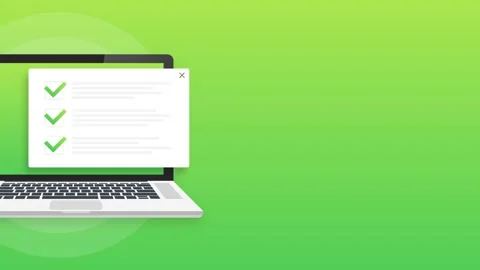 Checklist browser window. Check mark. Wh... | Stock Video | Pond5