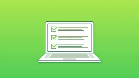Checklist browser window. Check mark. Wh... | Stock Video | Pond5