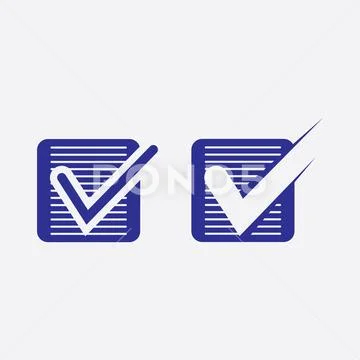 Checklist check mark logo vector or icon. Tick symbol in green color ...