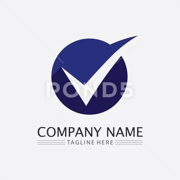 Checklist check mark logo vector or icon. Tick symbol in green color ...