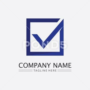 Checklist check mark logo vector or icon. Tick symbol in green color ...