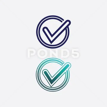 Checklist check mark logo vector or icon. Tick symbol in green color ...