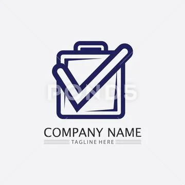 Checklist check mark logo vector or icon. Tick symbol in green color ...