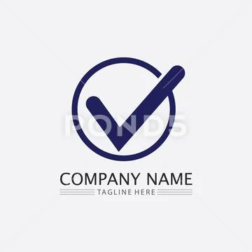 Checklist check mark logo vector or icon. Tick symbol in green color ...