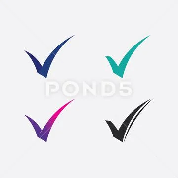 Checklist check mark logo vector or icon. Tick symbol in green color ...