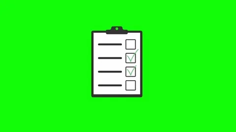 Checklist clipboard on Green Screen. Bus... | Stock Video | Pond5