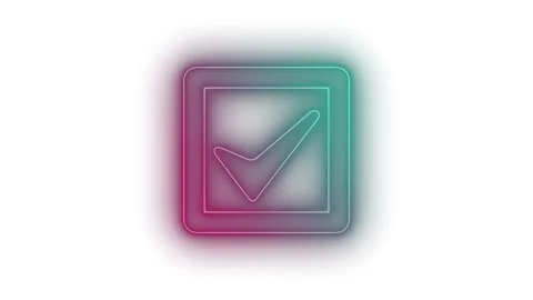Checkmark Icon Animation, Neon Tick mark... | Stock Video | Pond5