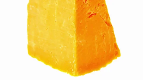 Cheddar Cheese Slice Isolated Stock Video Footage | Royalty Free ...