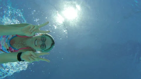 Cheeky Female Athlete Swimmer Dives Down... | Stock Video | Pond5