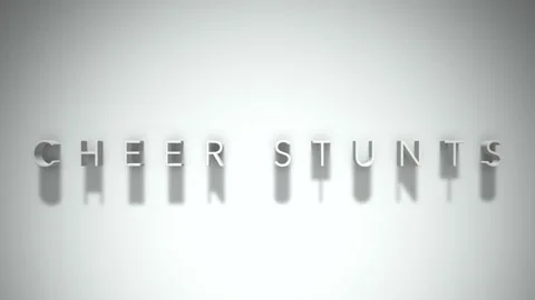 cheer stunts 3D title animation white te... | Stock Video | Pond5