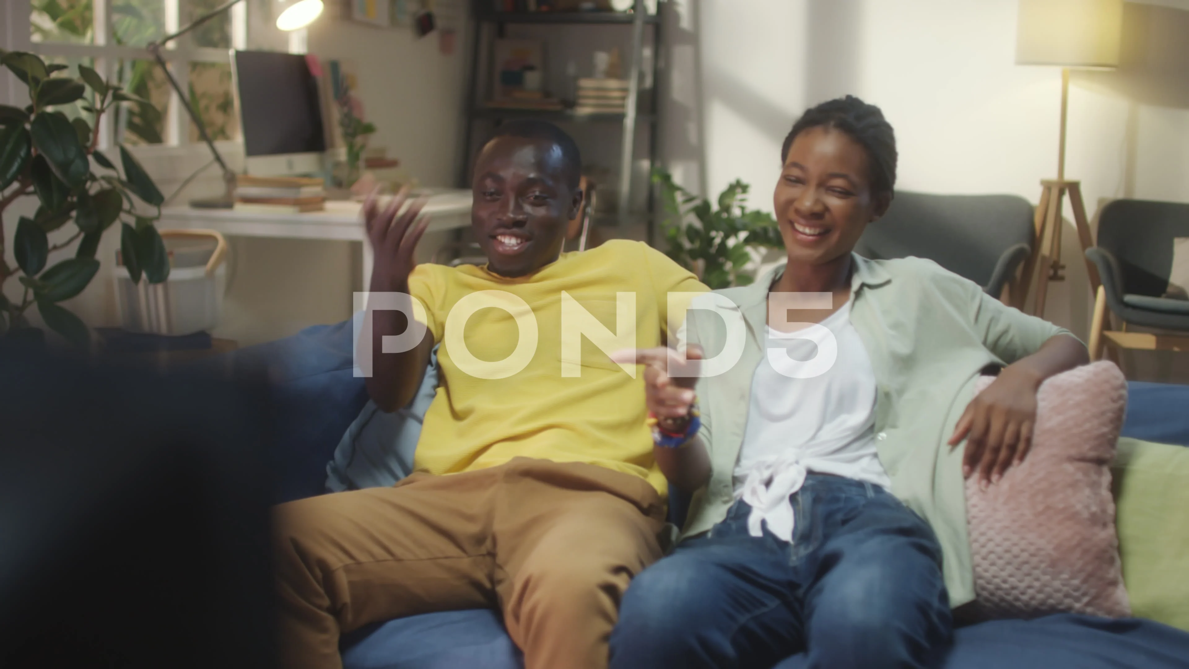 Black Family Watching Tv