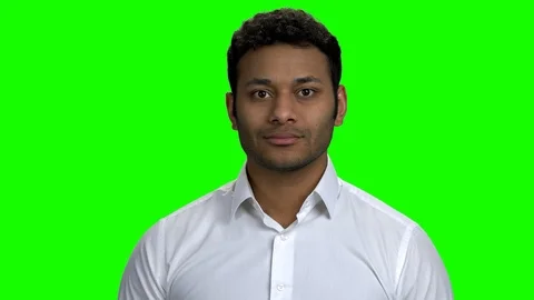 Cheerful Indian businessman on green scr... | Stock Video | Pond5