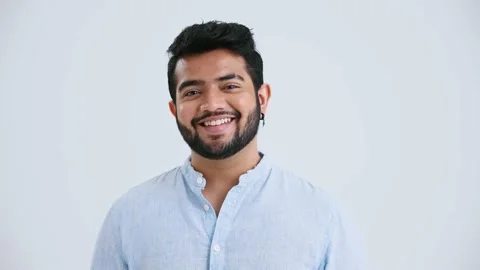 Cheerful Indian man with piercing openin... | Stock Video | Pond5