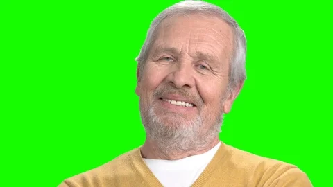 Cheerful man on chroma key background. | Stock Video | Pond5