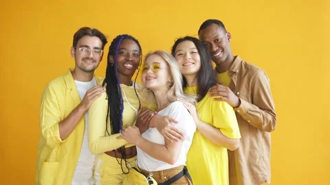 Cheerful positive group of young people ... | Stock Video | Pond5