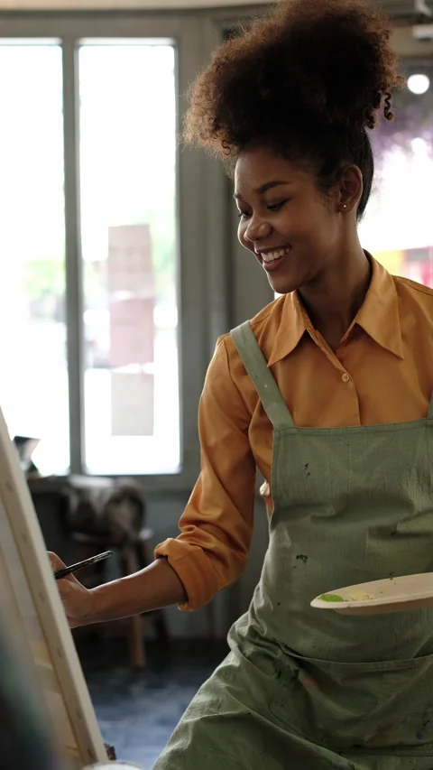 Girl Canvas Art Stock Videos – Royalty-Free HD & 4K Videos