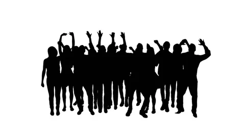 Cheering crowd. Full lenght. Alpha matte... | Stock Video | Pond5