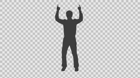 Cheering man dancing, full length silhou... | Stock Video | Pond5
