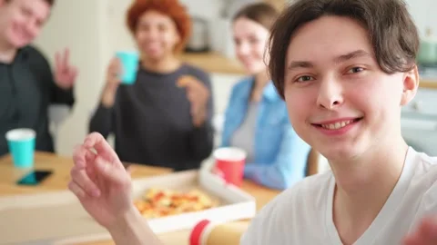 Cheers Funky mood. Happy friends make se... | Stock Video | Pond5