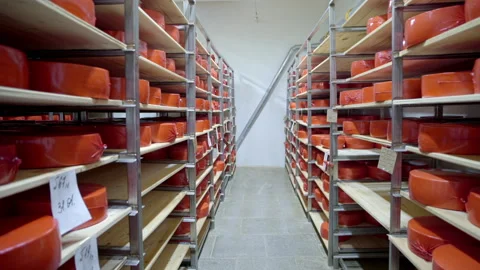 Cheese Storage Room in Contemporary Fact... | Stock Video | Pond5