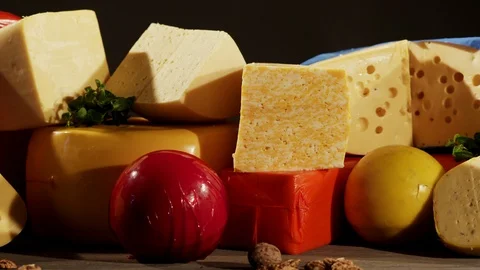 Cheese varieties. Different types of che... | Stock Video | Pond5