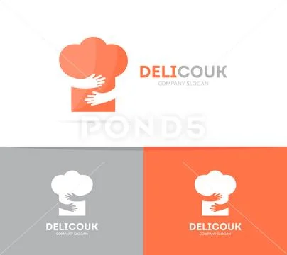 Chef hat and hands logo combination. Menu and embrace symbol or icon ...