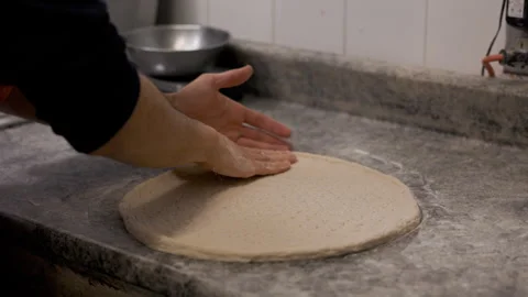 Chef Shaping Pizza Dough Crust – Tradi... | Stock Video | Pond5