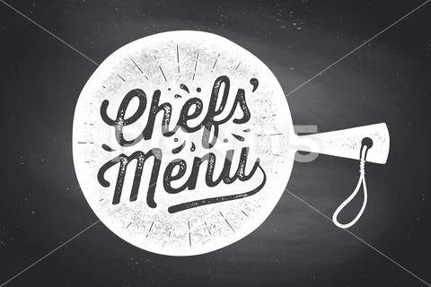 Chefs Menu, Lettering. Wall decor, poster, sign, quote Illustration ...