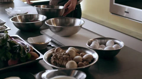 Chefs walking into kitchen to start cook... | Stock Video | Pond5