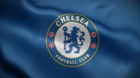 Chelsea FC England Blue Logo Flag Loop B... | Stock Video | Pond5