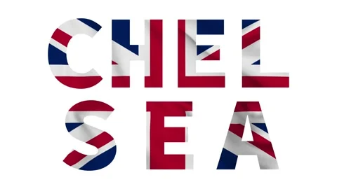 Chelsea flag animation on black backgrou... | Stock Video | Pond5